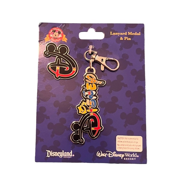 Disney | Accessories | Disney Parks Disney Bag Clip Keychain And Pin ...